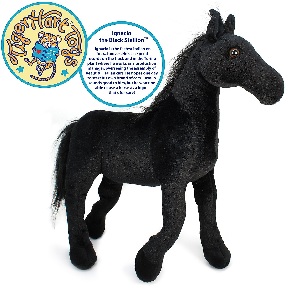 TigerHart Ignacio The Black Stallion - 18 Inch Stuffed Animal Plush