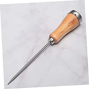 2pcs Remove ice from Refrigerator Round ice Scraper Bartender ice Remover ice Pick Stainless Steel Shovel deicing Scoops defrost Shovel deicer ice ax Tool monodent ice Cubes Bamboo