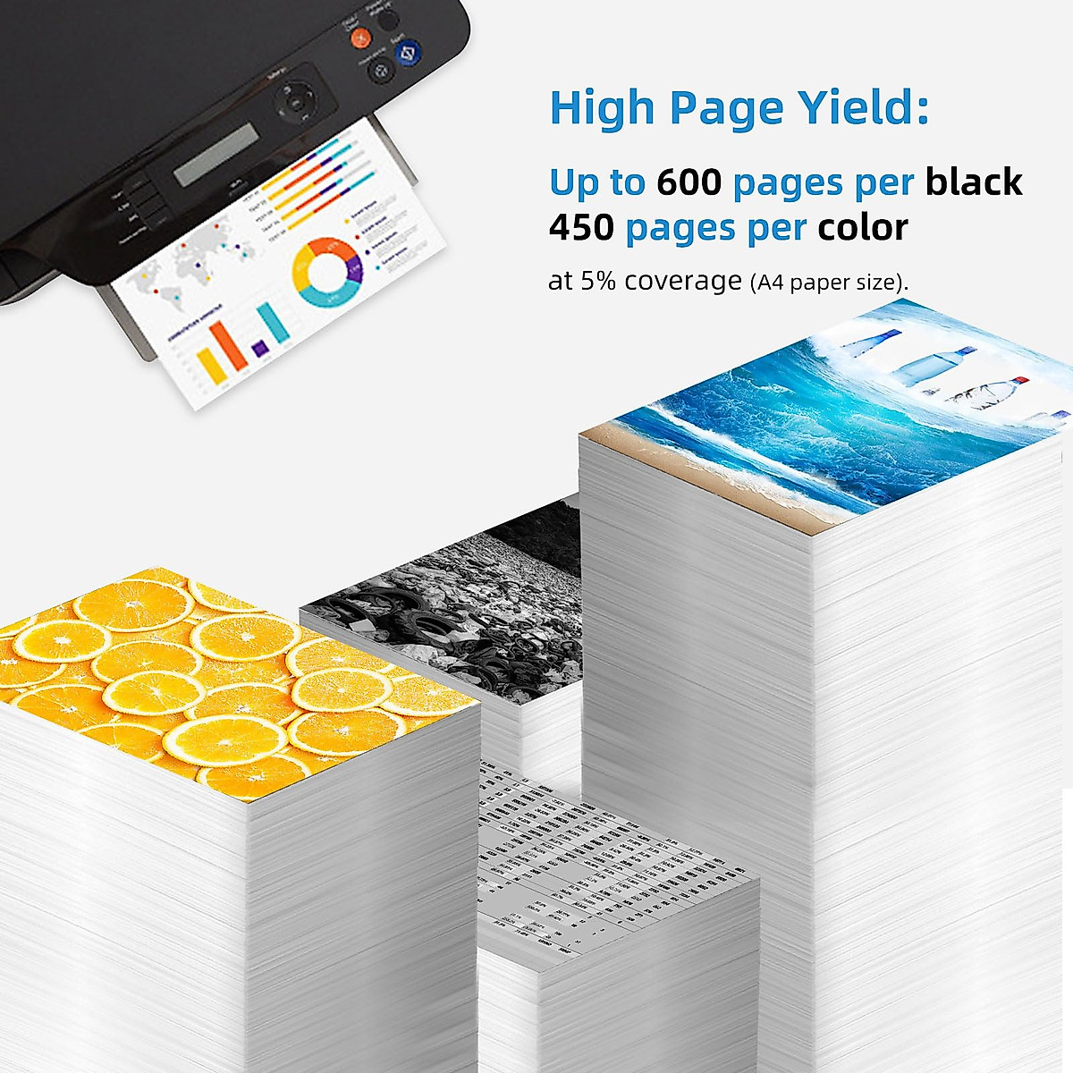 Relcolor 64XL Remanufactured Ink Cartridge Replacement for HP 64 XL 64XL Black Color Combo Compatible with Envy 7855 7155 7858 7800 6255 6252 7164 7955e 7900e Tango X Printer (Black, Tricolor, 2 Pack)