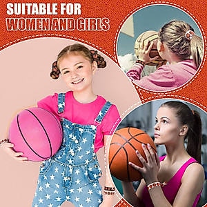 Hanaive 20 Pcs Basketball Hair Ties Basketball Hair Bands Elastic Ponytail Holders No Crease Ribbon Basketball Hair Accessories for Party Team