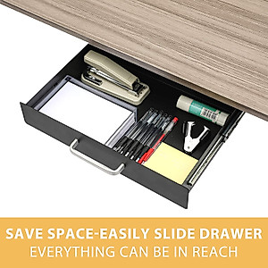 Gome Under Desk Pull-Out Drawer - Storage Organizer Office Mounted, Easy Slide-Out Pencil Drawer for Saving Space, Under Flat-Top Desk Storage Ideal for Sit-Stand Workstation