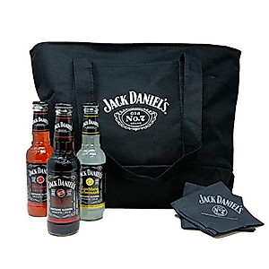 Jack Daniel's Classic Boat Tote – Box Stitched Logo on Front – 25.5” Long Handles – Large Outside Pocket with Zippered Inner Pocket