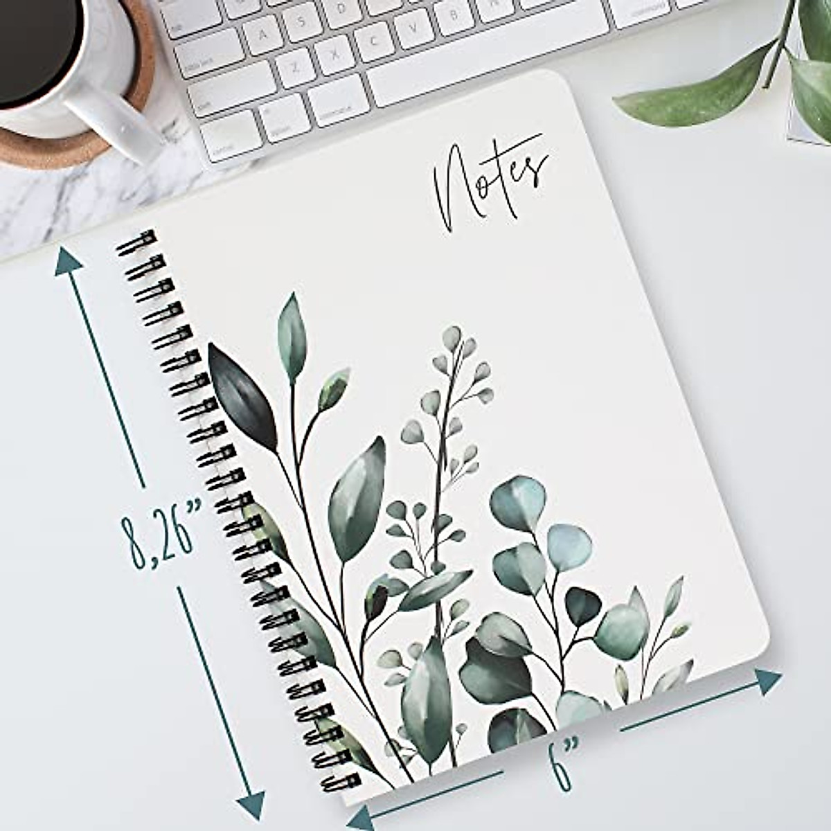 Aesthetic Spiral Notebook Set of 3 For Women - Cute College Ruled 8x6" Journal and Notebook With Large Pockets And Lined Pages - Perfect to Stay Organized and Boost Productivity at Work or School