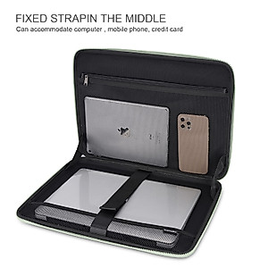 DOMISO 15.6 inch Laptop Sleeve with Handle Shockproof Computer Bag Waterproof EVA Protective Carrying Case for 15.6" Yoga 720 IdeaPad 310 320 ThinkPad T570/HP Envy 15/15.6" Notebooks, Mint Green