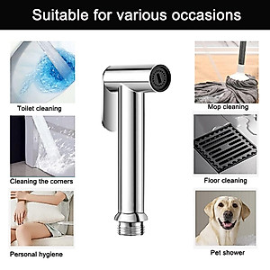 Handheld Toilet Bidet Sprayer for Toilet,Stainless Steel Handheld Bidet Sprayer,Shower Water Sprayer for Personal Hygiene,Feminine Wash,Cloth Diaper Cleaning,Baby Wash & Pets Shower