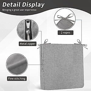 BRUXOLAY 3 Pack Patio Outdoor Cushion Covers, Waterproof and Fade Resistant Patio Furniture Cushion Covers for 4 Pack 4 Seat Wicker Rattan Patio Furniture, Only Cover 36x18x2,18x18x2,Gray