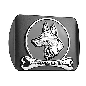 eVerHITCH Dog Chrome 3D Badge Emblem Metal Trailer Hitch Cover (Fits 2" Receiver, German Shepherd)