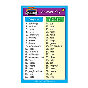 Super Duper Publications | Webber® Photo Flash Cards Analogies Early Reader | Educational Learning Resource for Children