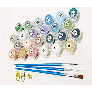 Paint by Numbers for Adults, 6 Pack Paint by Numbers for Kids Beginner Drawing Paintwork with Paintbrushes Cartoon Paint Canvas Oil Painting14X14inch