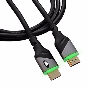 Monster 6ft High Speed 4K HDR HDMI Cable with Built-in Green LED Light, Gaming Video and Computer Cable