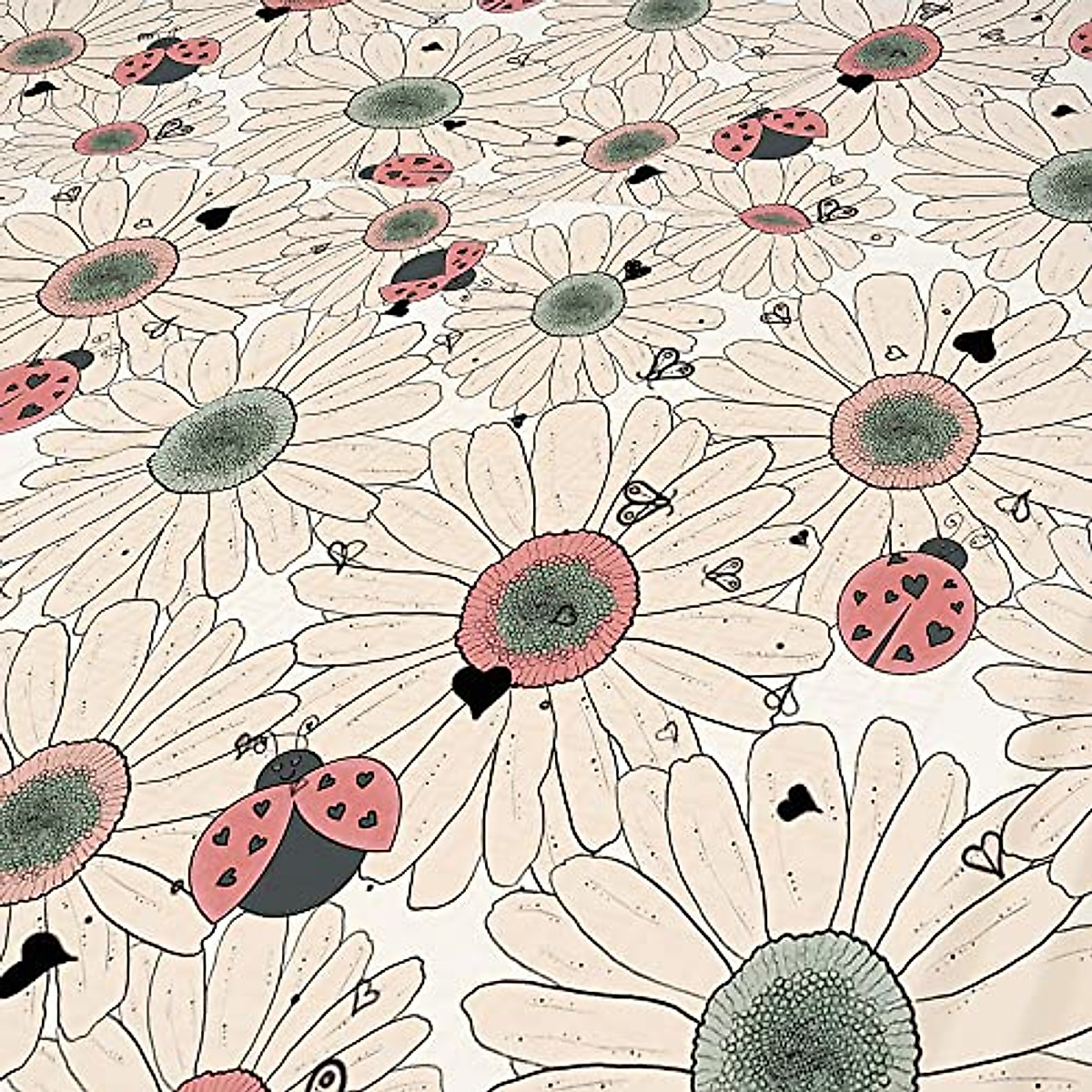 JumpOff Jo - Large Waterproof Foam Padded Play Mat for Infants, Babies, Toddlers, Play Pens & Tummy Time, Foldable Activity Mat, 70 in. x 59 in. - Daisy Bug