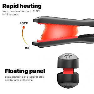 Mini Flat Iron, EGOERA Pro 2 in 1 Pencil Hair Straightener and Curler for Women Short Hair and Men Beard