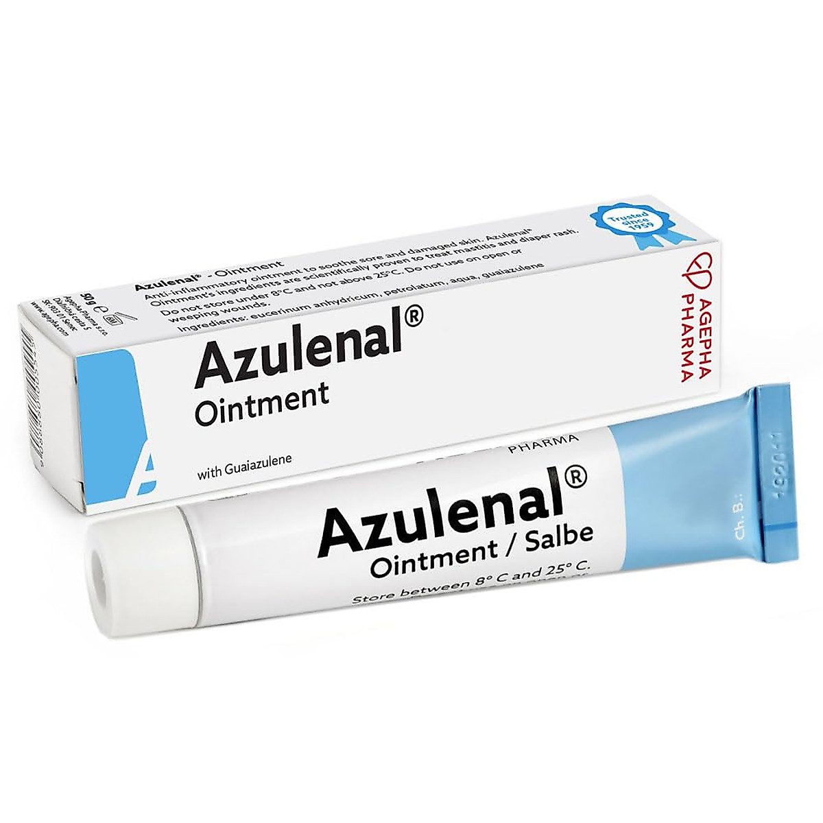 Azulenal Ointment with Guaiazulene | Wound and Healing Ointment for Diaper Rashes, Itches, Cuts, Burns, & Sore Nipples | Suitable for Use for Babies and Nursing Mothers | Made in Europe