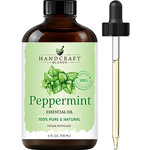 Handcraft Blends Peppermint Essential Oil - Huge 4 Fl Oz - 100% Pure and Natural - Premium Grade with Glass Dropper