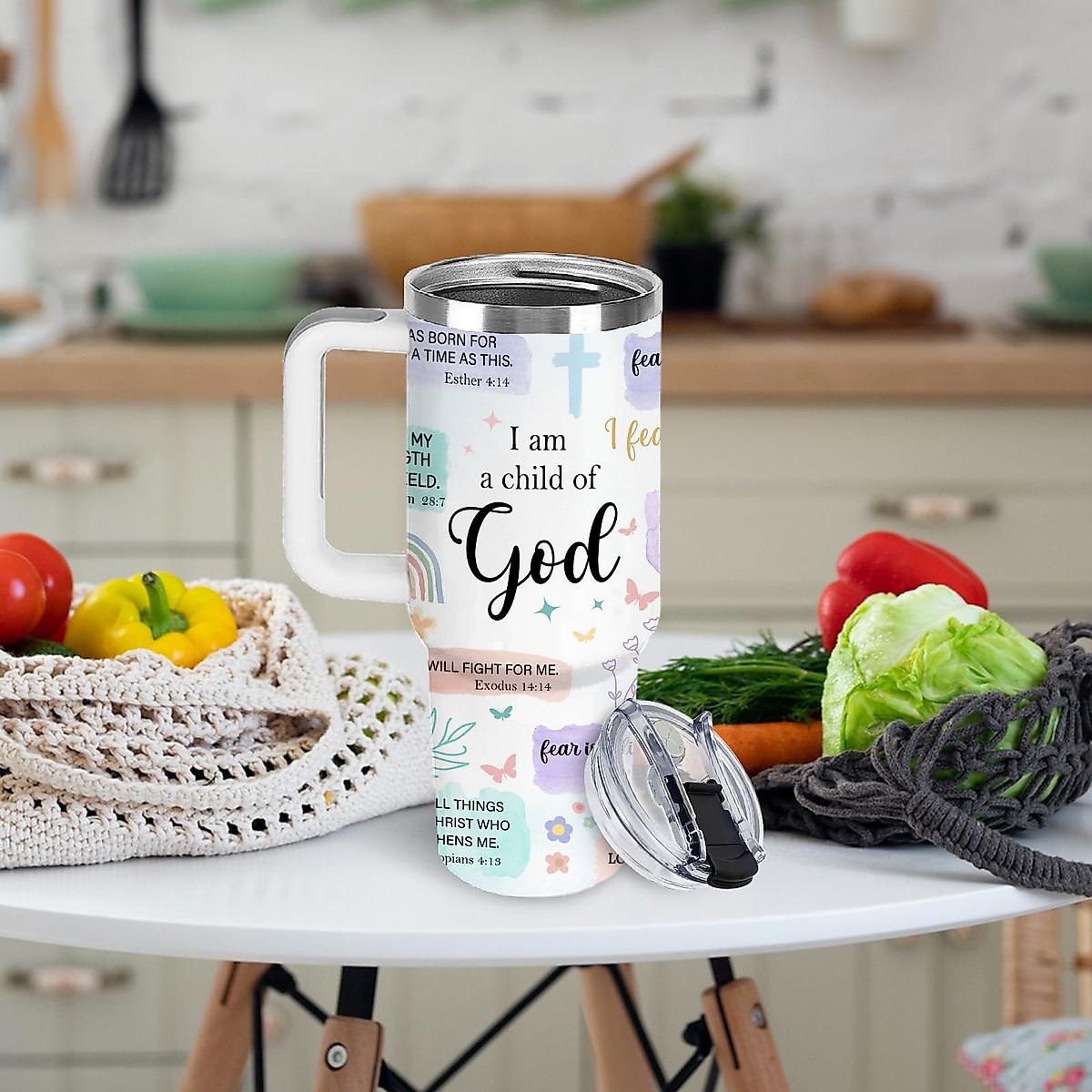 Christian Gifts for Women God Tumbler 40oz Child of God Gifts Coffee Travel Cup - Inspirational Religious Birthday Catholic Spiritual Gift for Sister Friends, Baptism Confirmation Gift for Girls