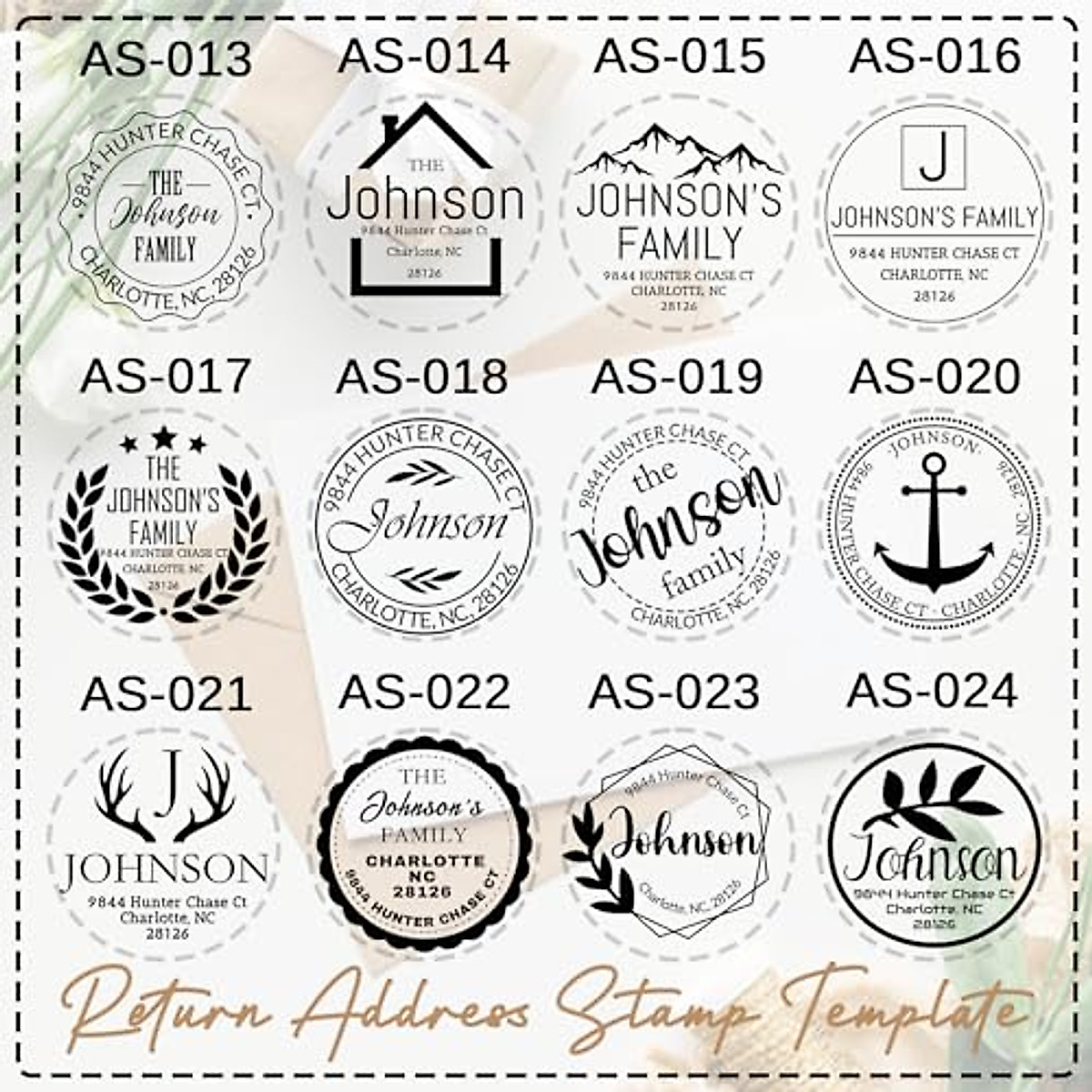 Custom Address Stamp Personalized Self Inking Return Address Stamp Refillable Mailing Address Stamps Housewarming Gift - Round