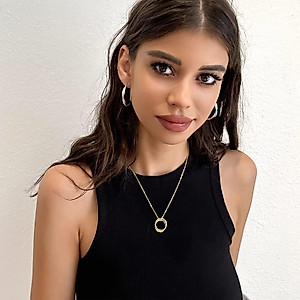 BMMYE 60th Birthday Gifts for Women, Gold Silver Necklace Circle Pendant Mothers Day Jewelry 60 Year Old Birthday Gifts Ideas for Mom Friend