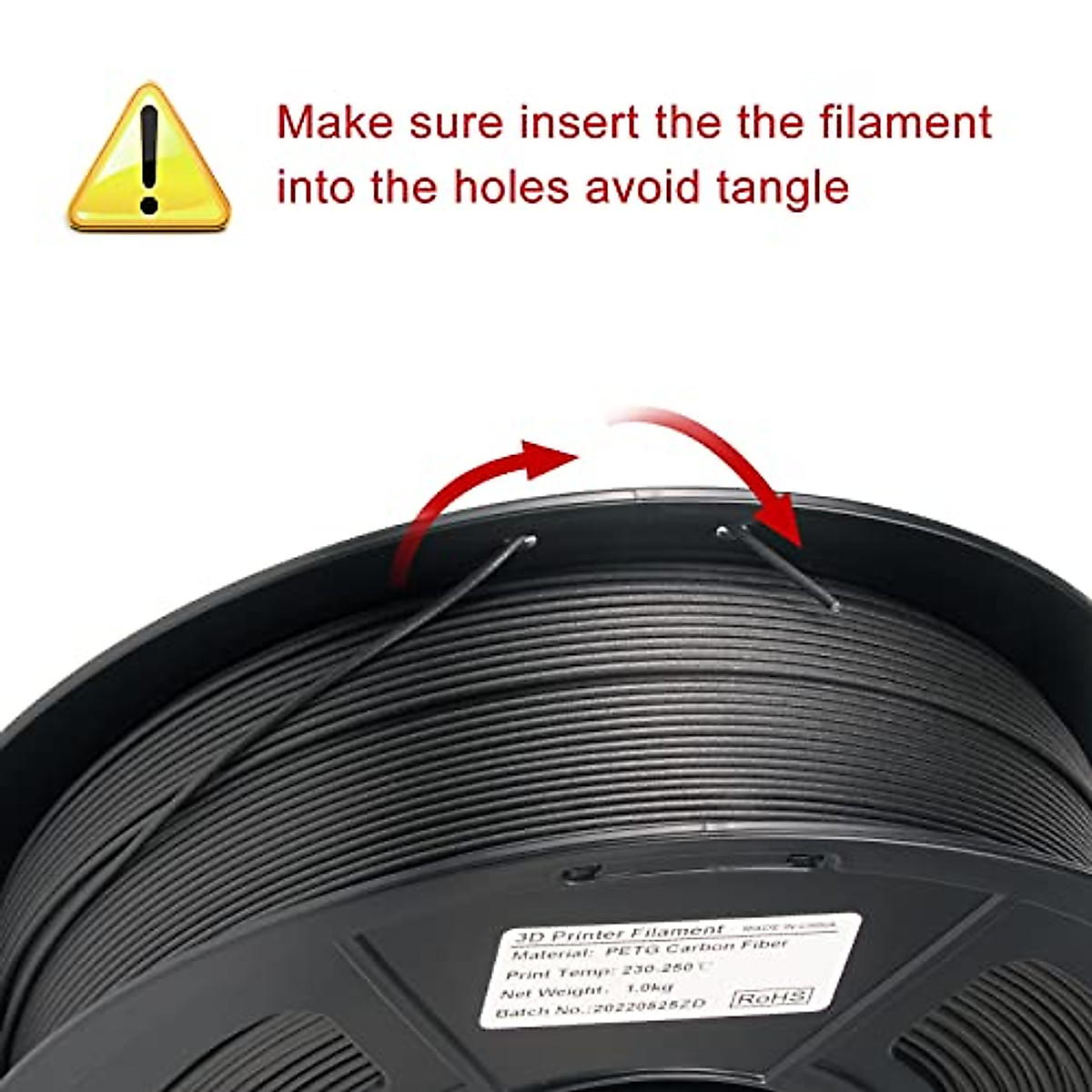 3D Printer Filament, IEMAI PETG Filament 1.75mm, PETG Filament Filled 20% Carbon Fiber, 3D Printing Filament 1kg Spool Matte Black