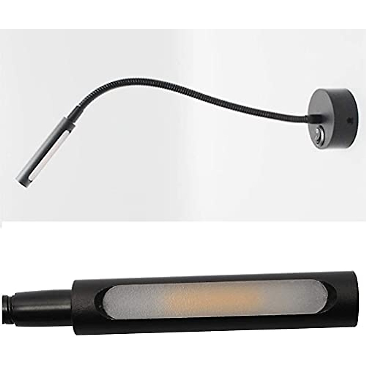 Cordless Wall Sconce LED Bed Reading Light 3W Bed Lamp Wall Mounted Reading Lamp Working Lamp Wall Mount Sconces Light with Switch Bedside Lamp with Flexible Gooseneck for Headboards, Home Office, Stu