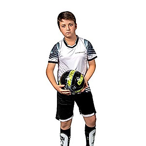 PAIRFORMANCE Soccer Jerseys for Kids, Soccer Shorts Boys Girls, Soccer Uniforms for Kids Sizes 4-15(sowhite-l)