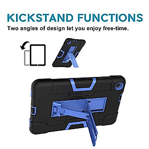 Mignova for Samsung Galaxy Tab A 8.4" 2020 Release SM-T307 Verizon/T-Mobile/Sprint/AT&T Galaxy Tab A 8.4 inch 2020 Case Silicone and Hard Back Shell Kids Friendly Cover Built in Kickstand (Black+Blue)