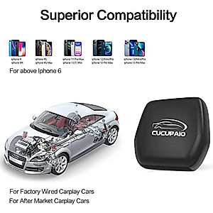 Wireless Carplay Adapter, Updated 5.8GHz WiFi Bluetooth Auto Connect Apple CarPlay Dongle for Cars with Original Factory Wired Car Play(Model Year: 2016 and After), Support iOS 8+, OTA Online Upgrade