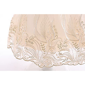 LENEFU Baby Girl Dress Kids Formal Flower Lace Embroidery,Sleeveless Princess Gown for Party Wedding Pageant(Champagne130)