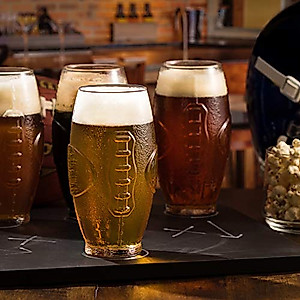 Libbey Football Tumbler Glasses, 23-ounce, Set of 8