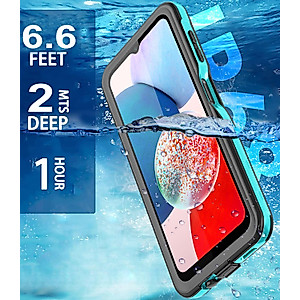 Dewfoam for Samsung Galaxy A14 5G Case Waterproof, [Built-in Screen Protector] [360° Full Body] Heavy Duty Shockproof Dustproof Protective Phone Case for Samsung A14 5G (2023) (Teal)