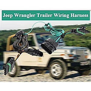 Oyviny Custom 4 Pin Trailer Wiring Harness for 1991-1997 Jeep Wrangler/1997 Jeep TJ/1991-1995 Jeep YJ