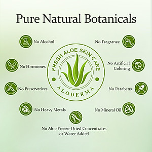 Aloderma 99% Organic Aloe Vera Gel for Face Made within 12 Hours of Harvest - Natural Hydrating Pure Aloe Vera Gel for Soothing Skincare - Moisturizing Aloe Gel for Skin, Face, & Sensitive Skin, 4oz