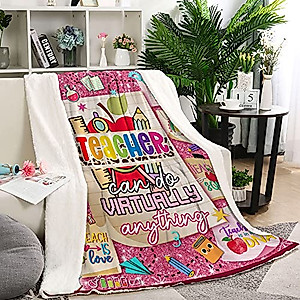 Teacher Gifts for Women Men,Teacher Appreciation Gifts, Teachers Day Graduation Retirement Gifts, Best Teacher Christmas Throw Blanket for Couch Bed 50 x 60 (FEN1,50"x 60")