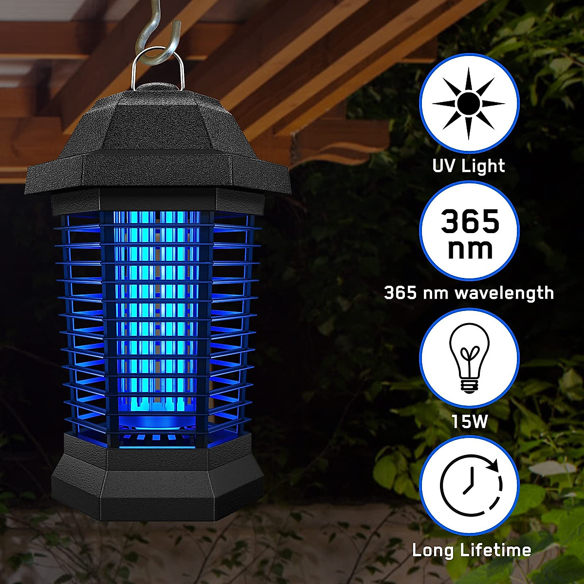 GOOTOP Replacement Bulb for Zap T6 Pro, T8, T9,X3 Bug Zapper, 15W, 4-Pin Base, U-Tube Bulb Twin Tube Bulb