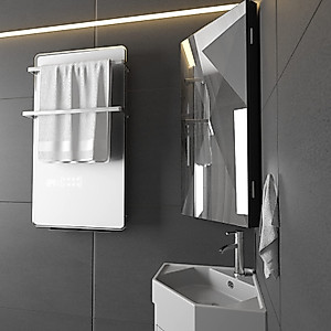 eclife 24" Bathroom Corner Medicine Cabinet W/Mirror, Single Door Bathroom Black Wall Mount Mirror Cabinet, Hanging Triple Shelf Storage Cabinet Opens Left to Right