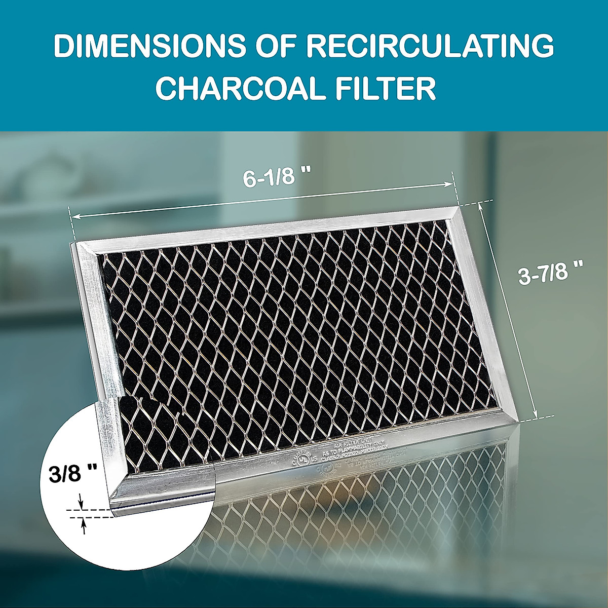GE JX81J, WB02X11124, WB06X10823 Microwave Recirculating Charcoal Filter (4-Pack)