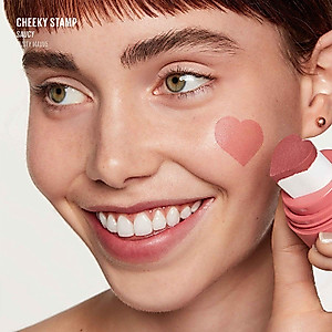 Kaja Blush - Cheeky Stamp | Gift, 7 Shades, Buildable & Blendable Shade with Heart-shaped Applicator, Rosy Finish, 02 Saucy, 0.17 Oz