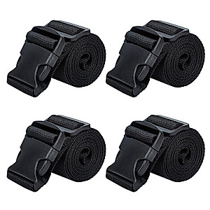 Darller 4 PCS 74" x 2" Luggage Straps Suitcase Belts Wide Adjustable Packing Straps Travel Accessories, Black