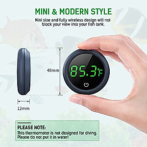 PAIZOO Fish Tank Digital Thermometer Accurate LED Display to ±0.9°F Tank Thermometer Aquarium Temperature Measurement Suitable for Fish, Axolotl, Turtle or Aquatic