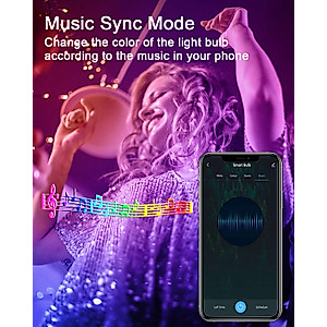 DOGAIN Smart Light Bulb E26 A15 RGB Color Changing Light Bulbs Compatible with Alexa Google Home 6W (40W Equivalent) Dimmable Multicolor WiFi LED Light Bulbs 500LM (Only 2.4GHz) 2 Pack