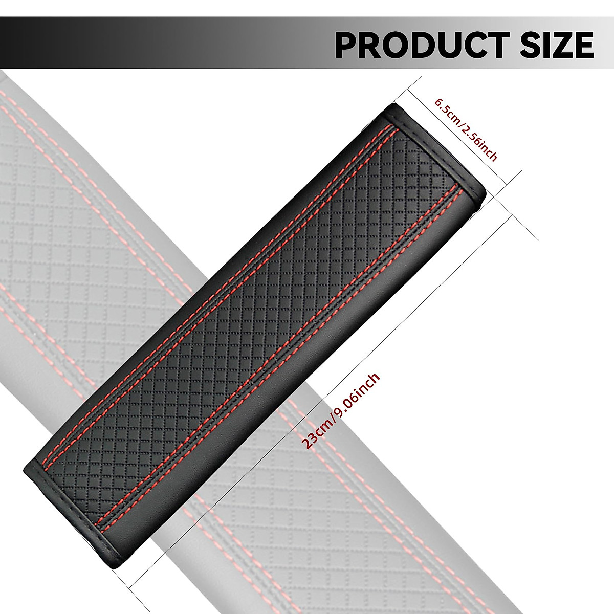 USTOPF1T 2Pack Car Seat Belt Cover, Breathable Leather Seatbelt Shoulder Pad, Protect Your Neck and Shoulder, Univrisal for Car Truck SUV, Driving More Comfortable (Black+Red)