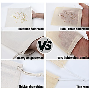 20 Pieces Cotton Drawstring Bags,5 x 7 Inch White Small Gift Bags Breathable Packing Pouches Reusable Muslin Storage Bags with Taps and Ropes Perfect for Wedding Birthday Favors Party Craft Birdal Shower and Organizing