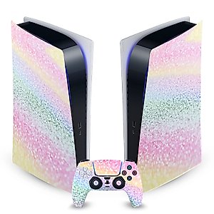 Unicorn Rainbow Art Mix Matte Vinyl Faceplate Sticker Gaming Skin Case Cover Compatible with Sony Playstation 5 PS5 Digital Edition Console and DualSense Controller