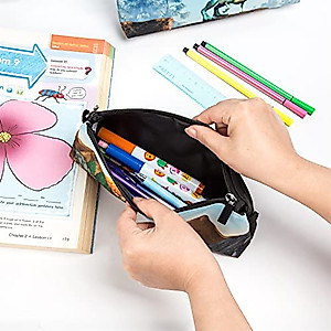 HSYA Pencil Case, Big Capacity Pencil Bag Pen Case with Zipper Lightweight & Spacious Pencil Pouch for Adults School Teen Girl Boy (Stegosaurus) (P18)