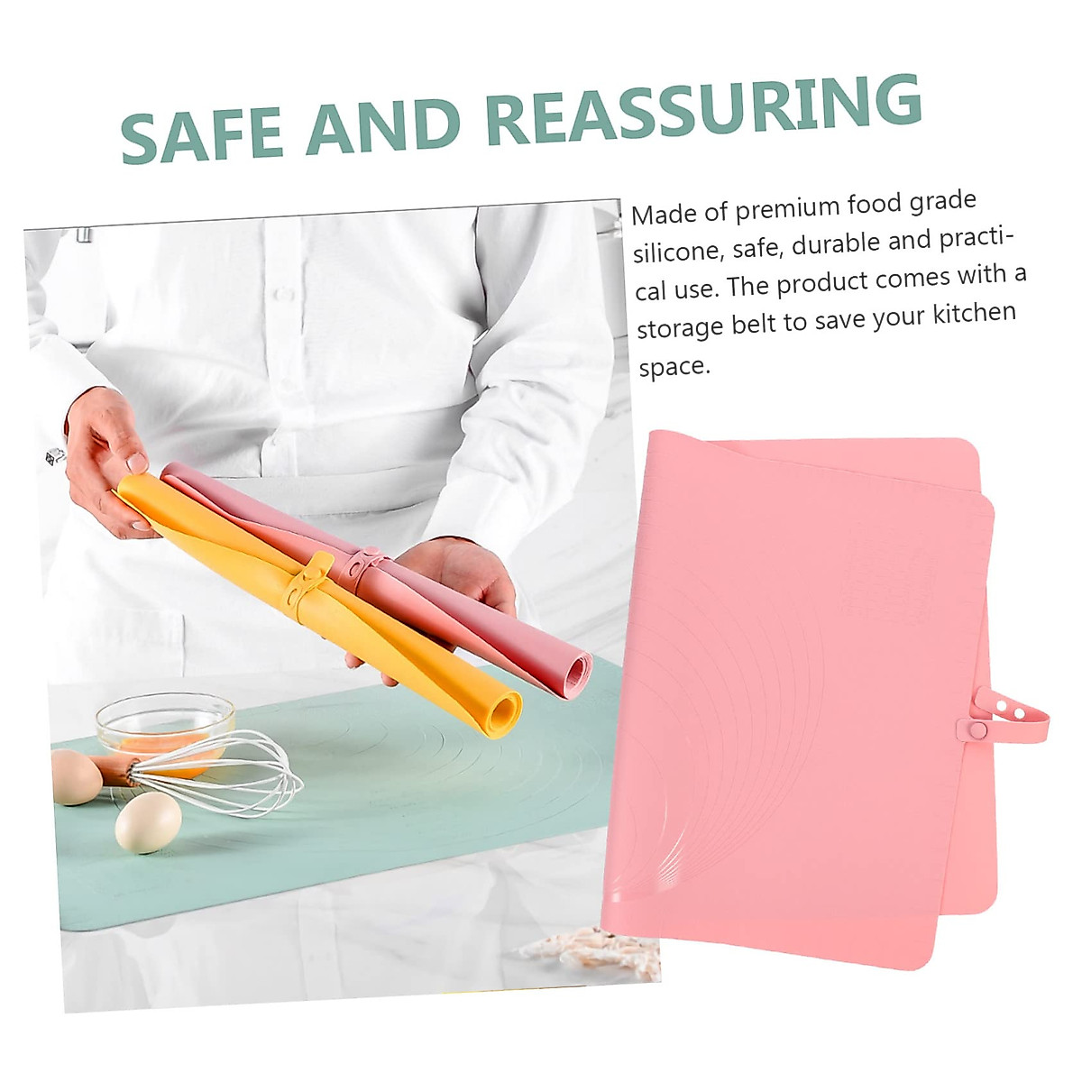 BESTonZON Pizza Dough Kneading Mat Silicone Bakeware Nonstick Bakeware Cookies Dough Pie Rolling Mat Reusable Baking Sheet Dough Pad Dough Rolling Pad Flour Pad Kitchen Accessory Silica Fondant Pad