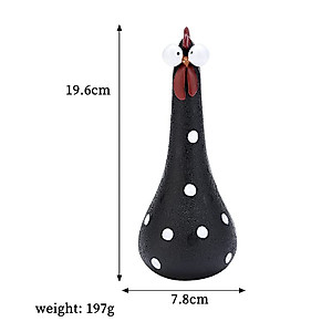 AIIONP Silly Chicken Decor, 2023 New Resin Rooster Statues Ornaments Decorative, Funny Chicken Sculptures Statues with Long Neck for Farm Backyard Garden Lawn Yard Art Decoration (9 PCS)