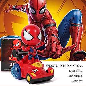 Intelligent Walking Singing Dancing Toy Car 360 Degree Rotation Superhero Robot Fun LED Flash with Music 2 3 4 5 6 7 8 Year Old Toddler Boys Girls Interactive Educational Gift with Birthday Gift