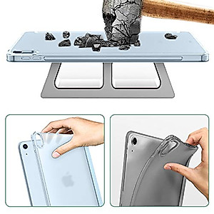 iMieet iPad Air 5 Case 2022/iPad Air 4 Case 2020 - iPad Air 5th/4th Generation Case 10.9 Inch Lightweight Slim Cover with Translucent Frosted Hard Back [Support Touch ID](Sky Blue)