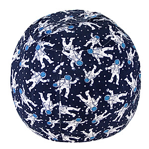 Miaowater 2 PCS Stuffed Animal Storage Bean Bag Chair Cover, Cotton Canvas Beanbag with Zipper for Organizing Kid's and Adults Room Blue Astronaut 24"