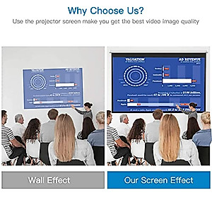 Projector Screen 100 Inch 16:9 - Auto-Locking Portable Projection Screen for 4K 3D 1080P HD - Manual Projector Screen Pull Down for Indoor Outdoor Home Theater Office Movies by PERLESMITH