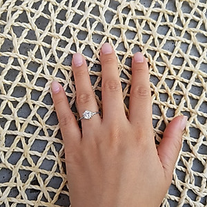 GNGJewel Forever One Moissanite (GHI) Engagement Ring in Solid 14k Gold